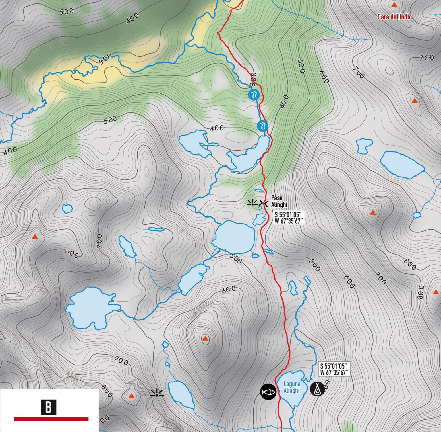 Mapa topográfico y guía de senderismo | Isla Navarino | Dientes de Navarino
