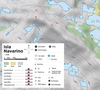 Carte topographique et guide de randonnée | Isla Navarino | Dientes de ...
